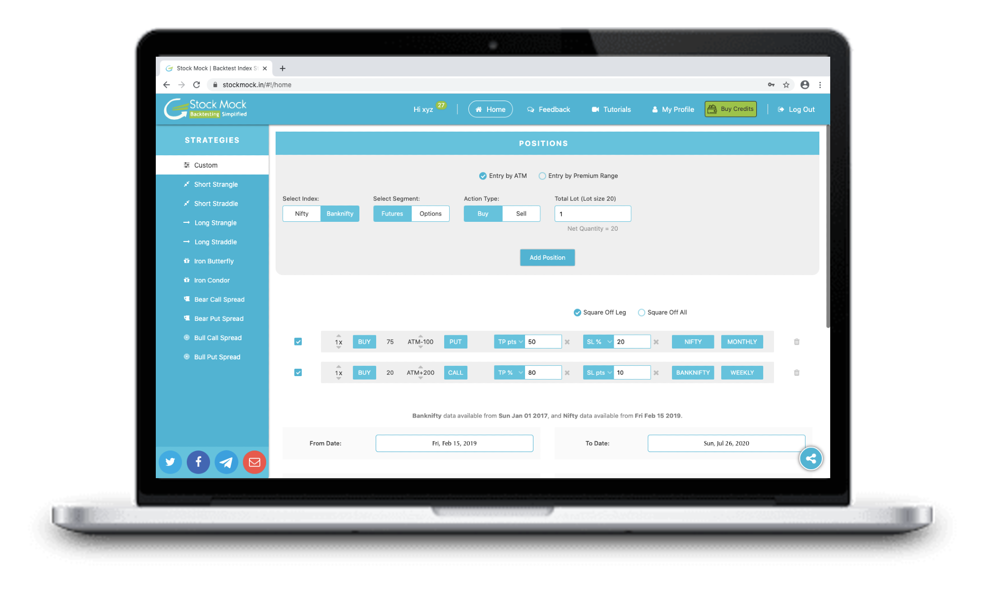 Stockmock - Backtesting Options Trading Strategies in India